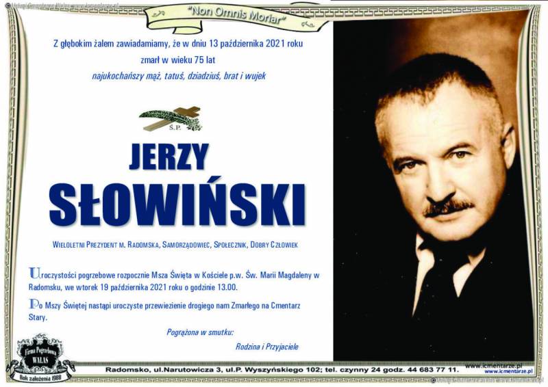 ŚP Jerzy Słowiński - nekrolog